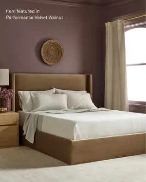 Quince Wingback Bed In Performance Velvet - Snow