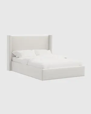 Quince Wingback Bed In Performance Velvet - Snow