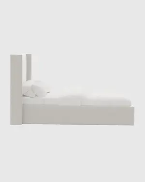 Quince Wingback Bed In Performance Velvet - Snow