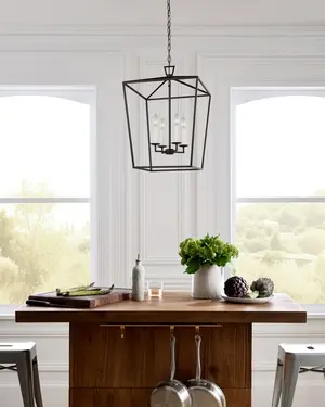 Quince Traditional Steel Lantern Pendant - Black