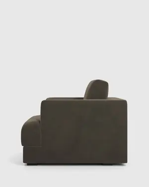 Quince Sierra Curved Arm Accent Chair In Performance Velvet - Java
