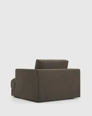 Quince Sierra Curved Arm Accent Chair In Performance Velvet - Java