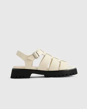 Quince Italian Leather Fisherman Sandals - Bone