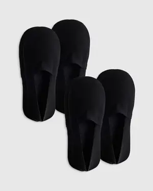 Quince Lightweight No-show Liner Socks 4-pack - Black
