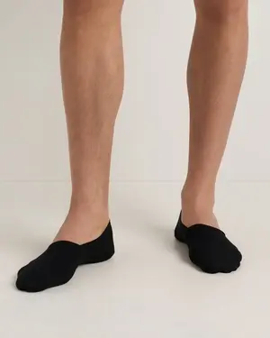 Quince Lightweight No-show Liner Socks 4-pack - Black