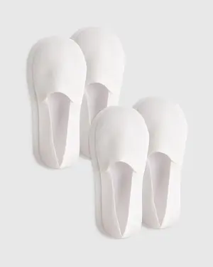 Quince Lightweight No-Show Liner Socks 4-Pack White
