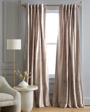 Quince Luster Velvet Curtain Single Panel Silver
