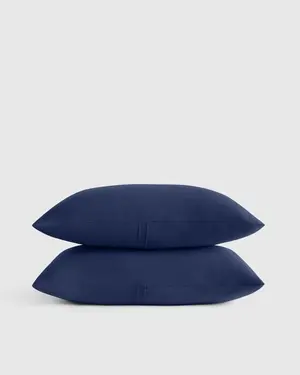 Quince Organic Jersey Sham Set Navy