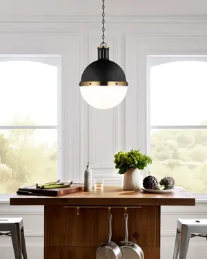 Quince Industrial Shaded Globe Pendant - Black