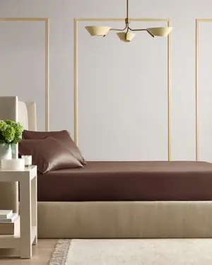 Quince Signature Giza Cotton Sateen Fitted Sheet Set - Espresso