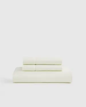 Quince Signature Giza Cotton Sateen Fitted Sheet Set Ivory