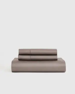 Quince Signature Giza Cotton Sateen Fitted Sheet Set Stone