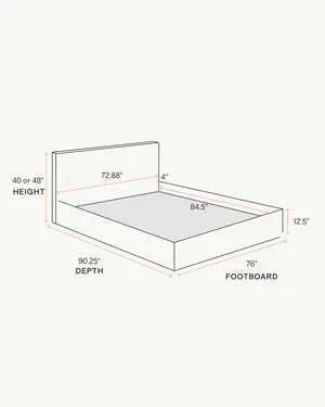 Quince Square Bed In Performance Velvet - Chocolate