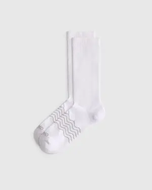Quince Targeted Stretch Crew Socks 4 Pack - White