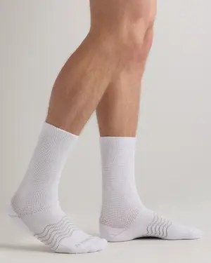 Quince Targeted Stretch Crew Socks 4 Pack - White