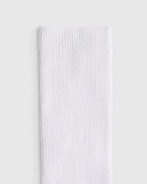Quince Targeted Stretch Crew Socks 4 Pack - White