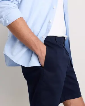 Quince Organic Stretch Cotton Chino Shorts - Deep Navy