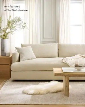 Quince Sierra Curved Arm Sofa In Performance Basketweave - Ash