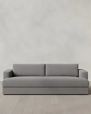Quince Sierra Curved Arm Sofa In Performance Basketweave - Ash