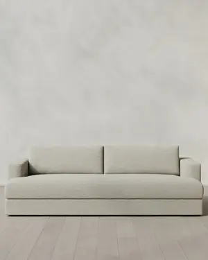 Quince Sierra Curved Arm Sofa In Performance Basketweave Flax