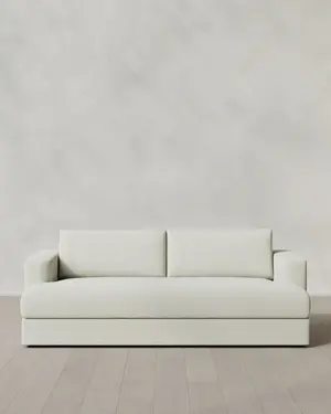 Quince Sierra Curved Arm Sofa In Performance Basketweave - Ivory