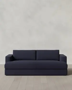 Quince Sierra Curved Arm Sofa In Performance Basketweave - Navy