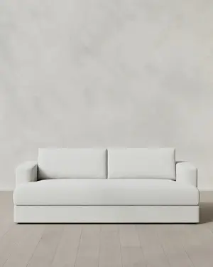 Quince Sierra Curved Arm Sofa In Performance Basketweave - Snow