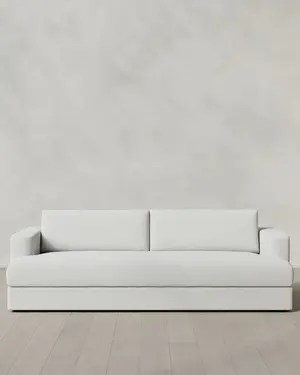 Quince Sierra Curved Arm Sofa In Performance Basketweave Snow