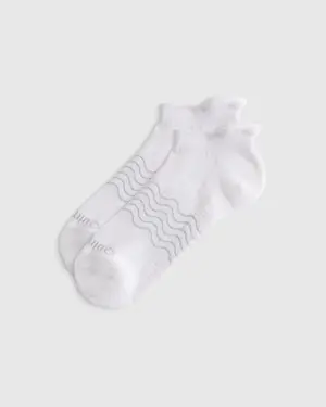 Quince Everyday Cotton Pilates Gripper Ankle Socks 4-pack - White