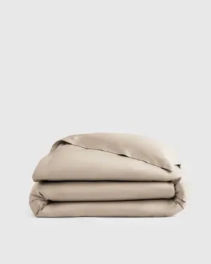 Quince Signature Giza Cotton Sateen Duvet Cover - Sand