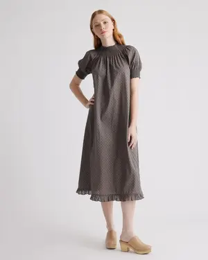 Quince Swiss Dot Midi Dress