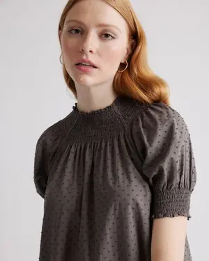 Quince Swiss Dot Midi Dress