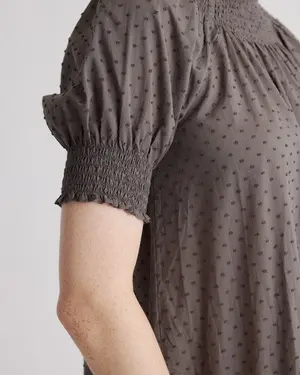 Quince Swiss Dot Midi Dress