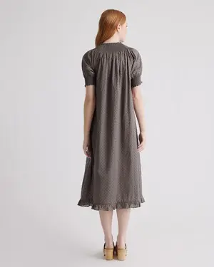 Quince Swiss Dot Midi Dress