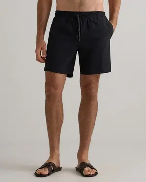 Quince Striped Italian Swim Trunk - Black