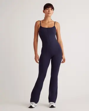 Quince Quince Ultra-Form Kick Flare Jumpsuit Deep Navy