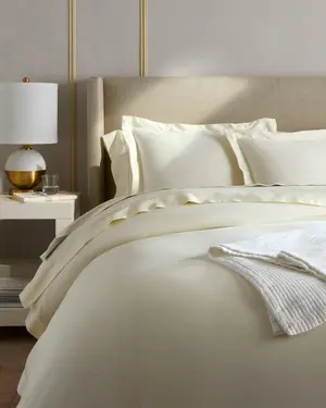 Quince Signature Giza Cotton Sateen Deluxe Bedding Bundle - Ivory