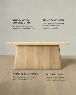 Quince Rustic Oak Plinth Console Table