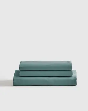 Quince Luxury Organic Sateen Fitted Sheet Set - Pine