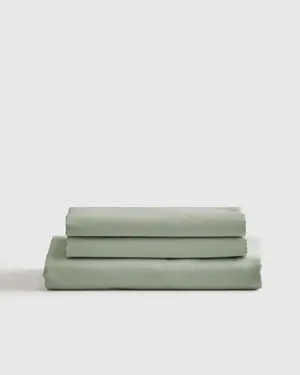 Quince Luxury Organic Sateen Fitted Sheet Set - Sage