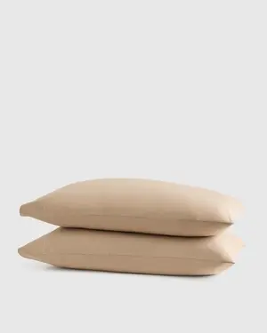 Quince Organic Jersey Pillowcase Set - Latte