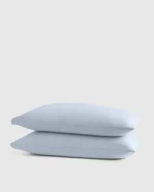 Quince Organic Jersey Pillowcase Set Light Blue