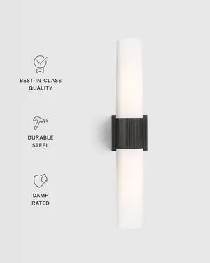 Quince Classic Glass Vanity Sconce - Black
