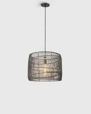 Quince Woven Rope Drum Pendant Light