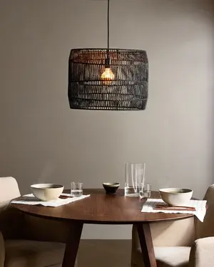 Quince Woven Rope Drum Pendant Light