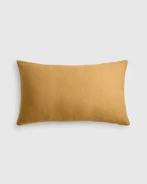 Quince Reversible Linen Bamboo Pillow Cover - Turmeric/flax