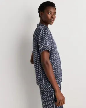 Quince Satin Short Sleeve Pajama Top - Tiny Diamonds