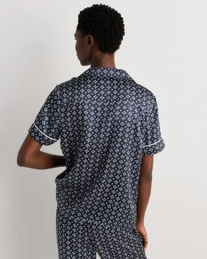 Quince Satin Short Sleeve Pajama Top - Tiny Diamonds