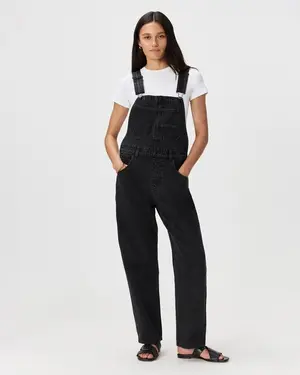 Quince 100% Organic Denim Overalls - Mascara Black
