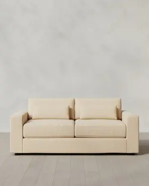Quince Ashford Deep Seat Sofa In Performance Chenille Linen Blend Eggshell